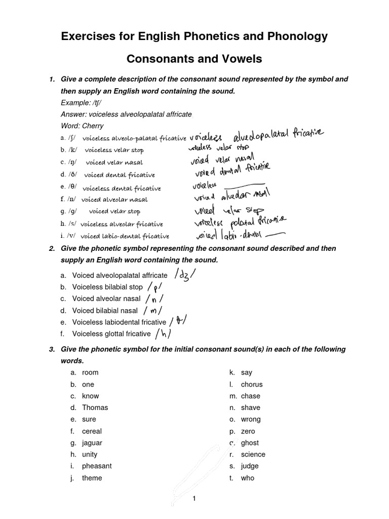 A02 - Phonetics Consonants and Vowels | PDF