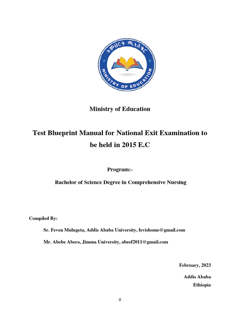 Blueprint Manual For National Exit Examination For BSC Nurse | PDF ...