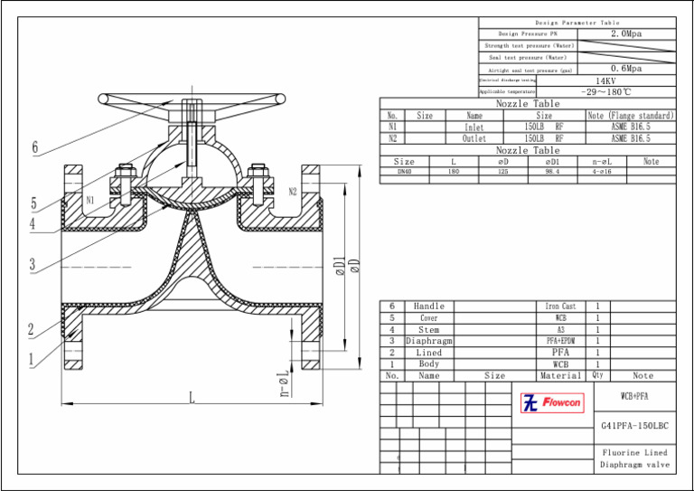 DWG G41pfa-150lbc Dn40 | PDF | Hydraulics | Manufactured Goods