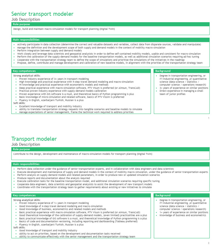 Digital Twin Transport Modelers Profiles | PDF | Data Science | Simulation