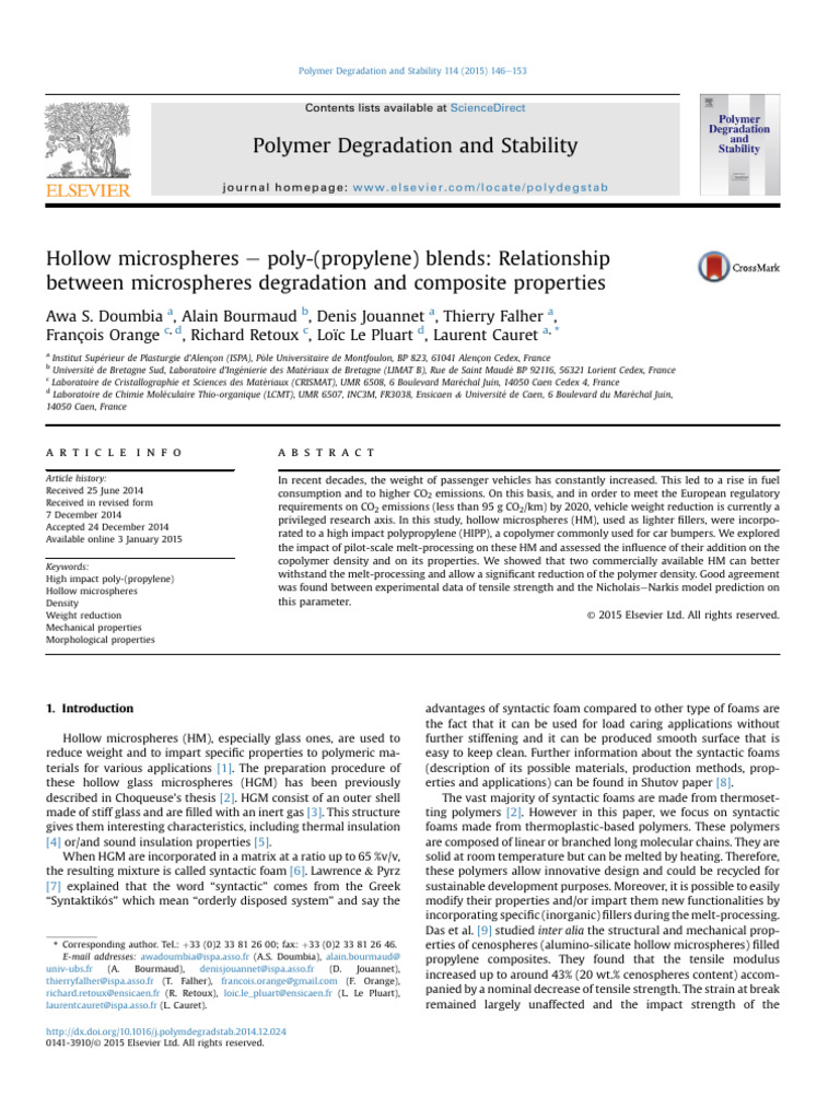 Polypropylene Blends with Hollow Microspheres | PDF | Science & Mathematics
