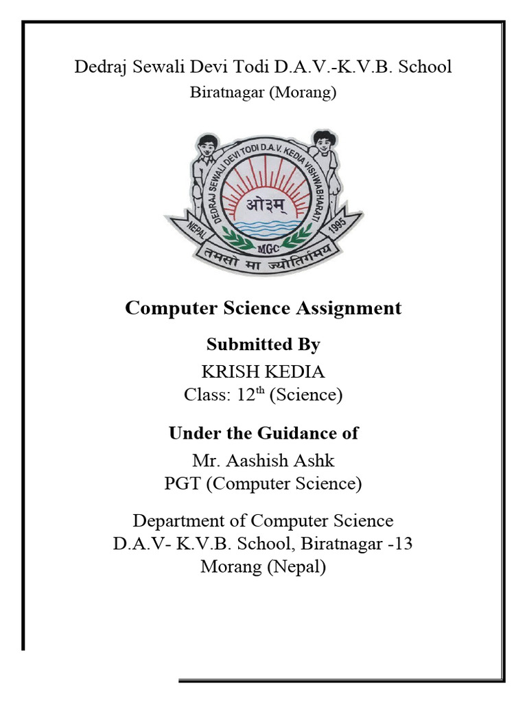 A Assignment Report On | PDF