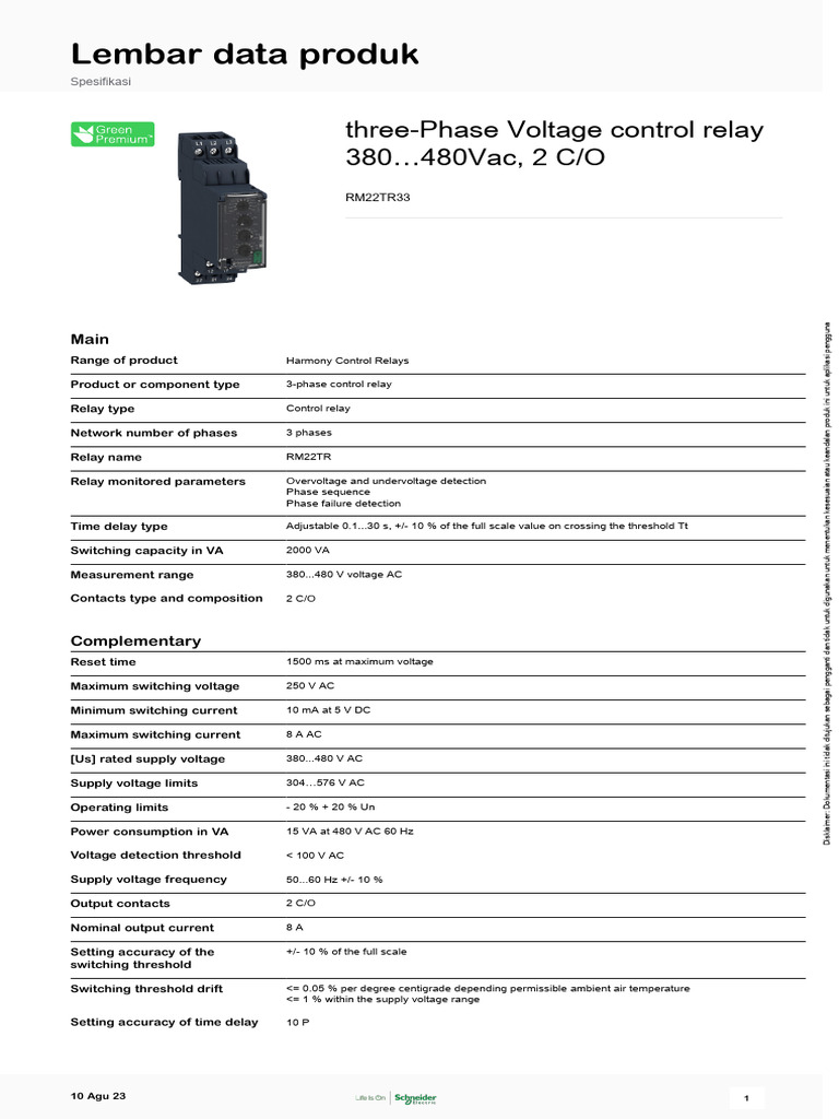 Zelio Control Relays_RM22TR33 | PDF | Alternating Current | Relay