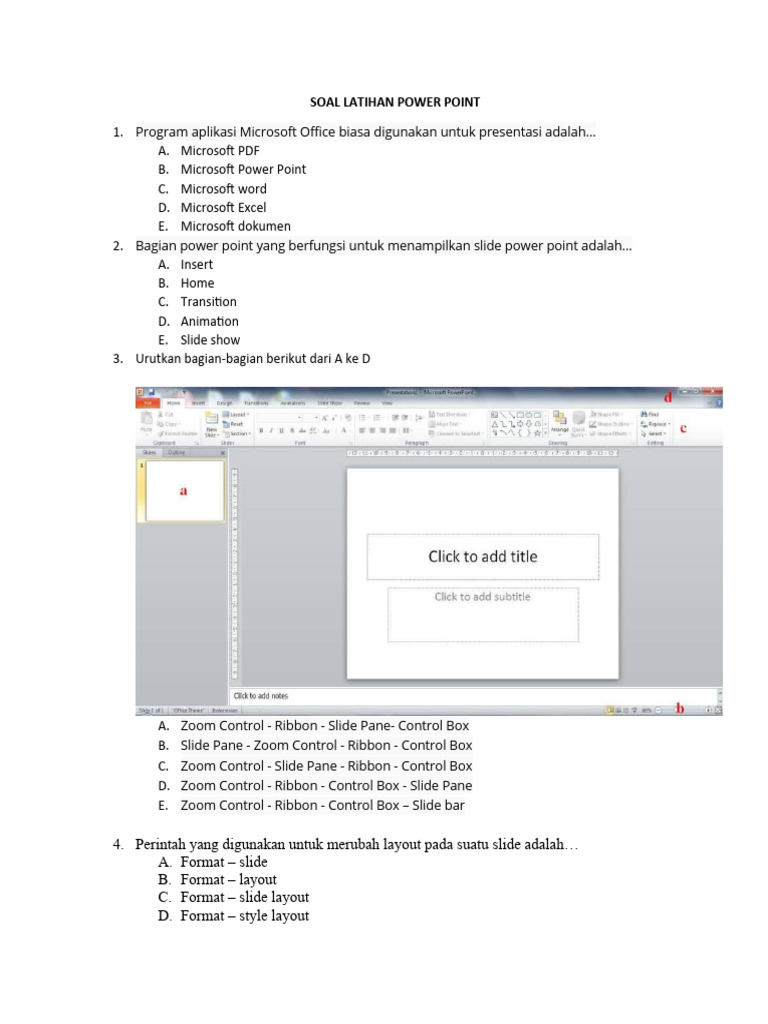 Soal Latihan Power Point | PDF