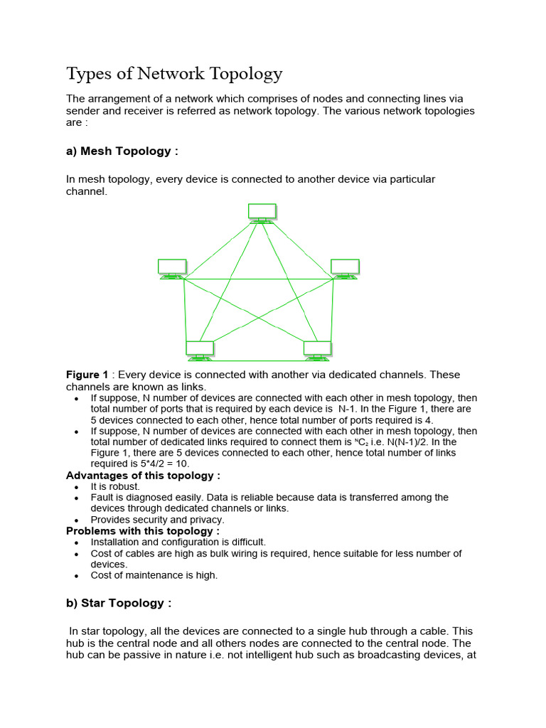 Types of Network Topology | PDF | Network Topology | Computer Network