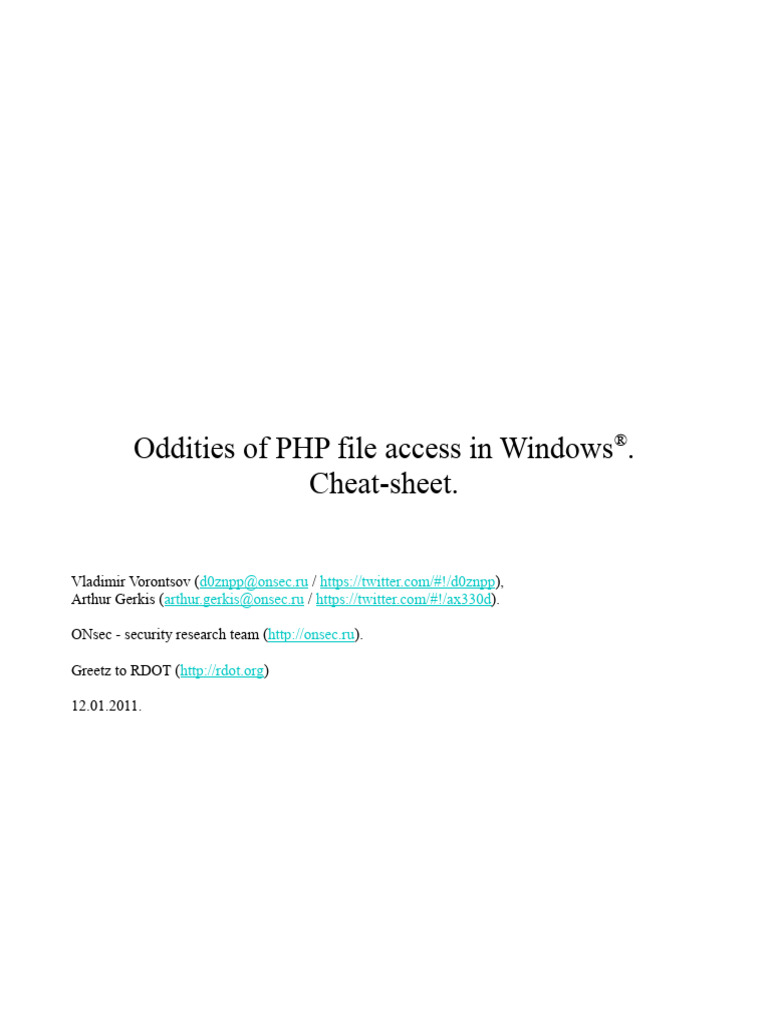 ！PHP File Access in Windows | PDF | Php | Information Technology