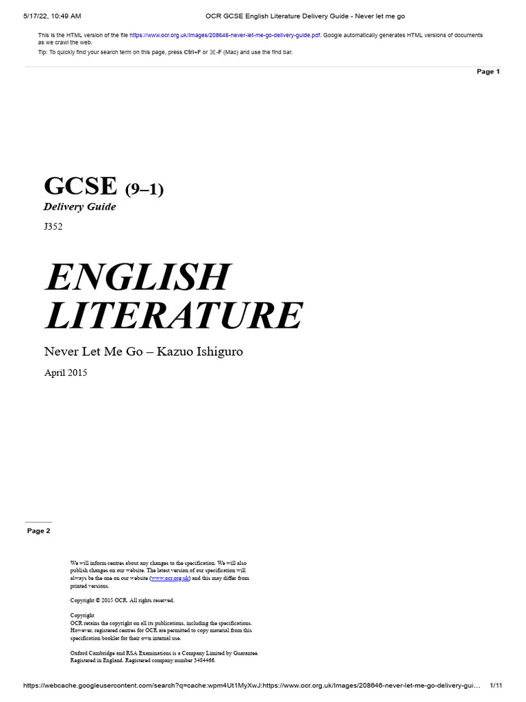 Never Let Me Go | PDF | Cloning | Narrative