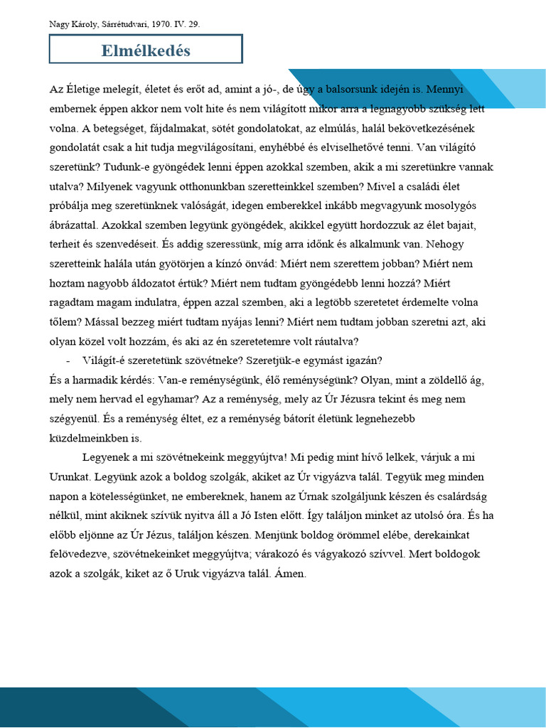 Nagy Károly Emlékirata (3. Old.) | PDF