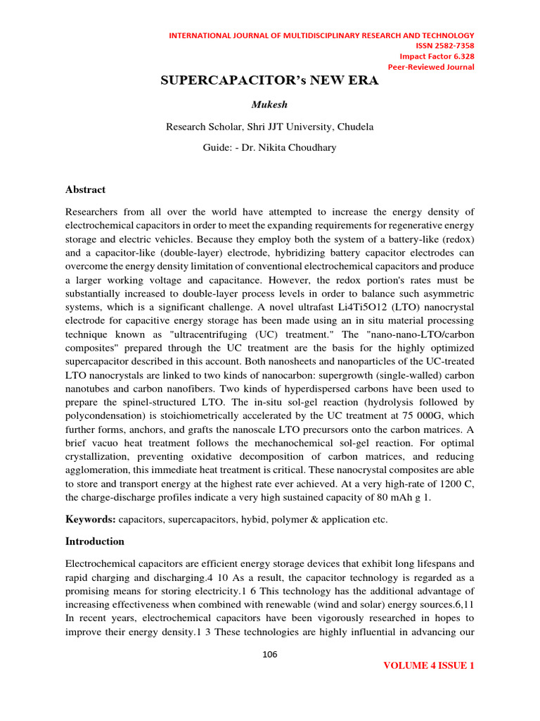 Supercapacitors New Era | PDF