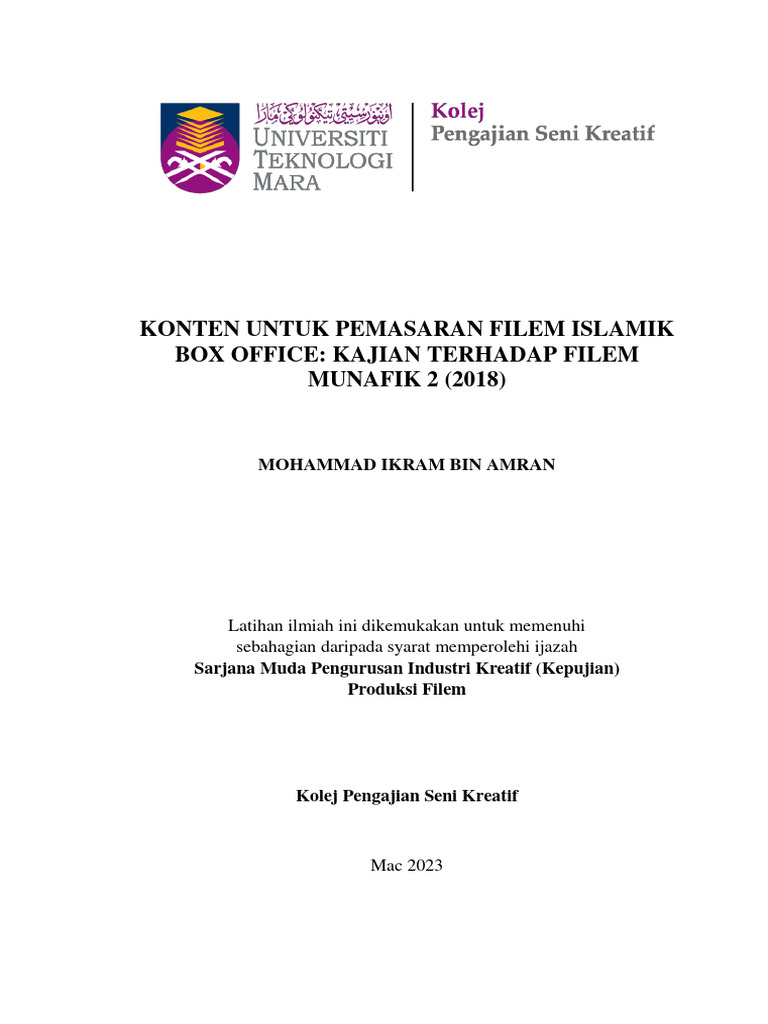 Mohammad Ikram Bin Amran (2021476534) | PDF