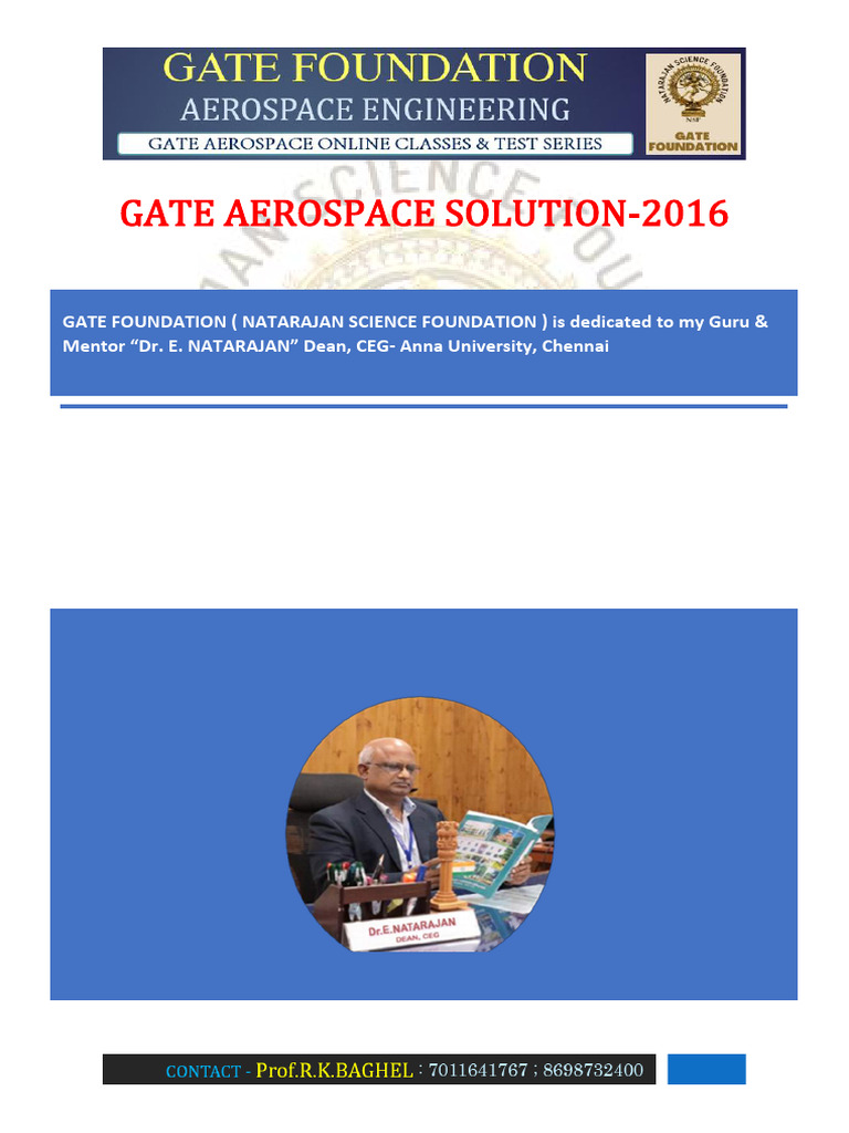 Gate Aerospace 2016 Solution | PDF | Fluid Dynamics | Rocket Engine