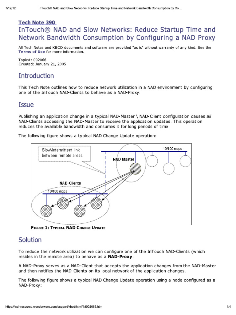Tech Note 390 - InTouch® NAD and Slow Networks | PDF