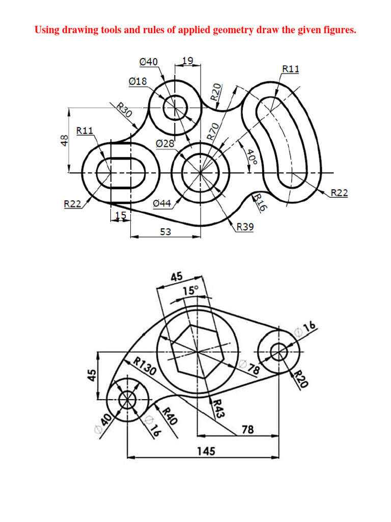 Using Drawing Tools and Rules of Applied Geometry Draw The Given ...