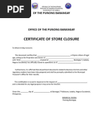 Certificate For Business Closure | PDF