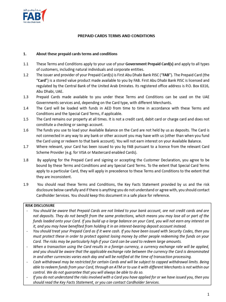 Government Prepaid Cards | PDF
