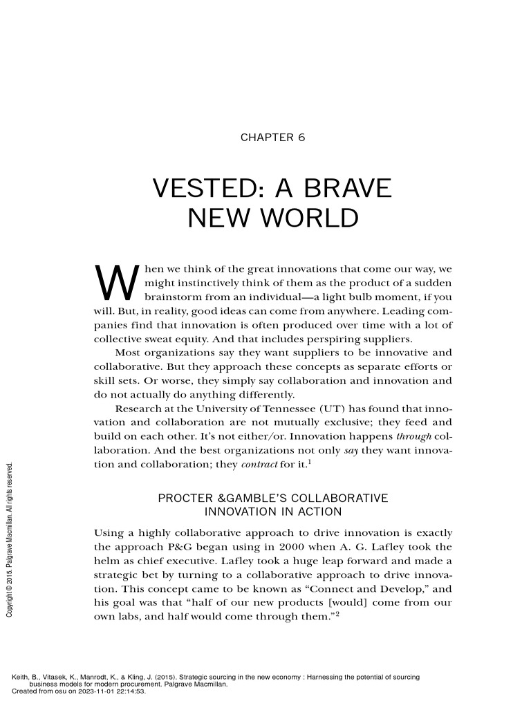 CH 6 Strategic Sourcing in The New Economy Harnessing T... - (PART II) | PDF | Procurement ...