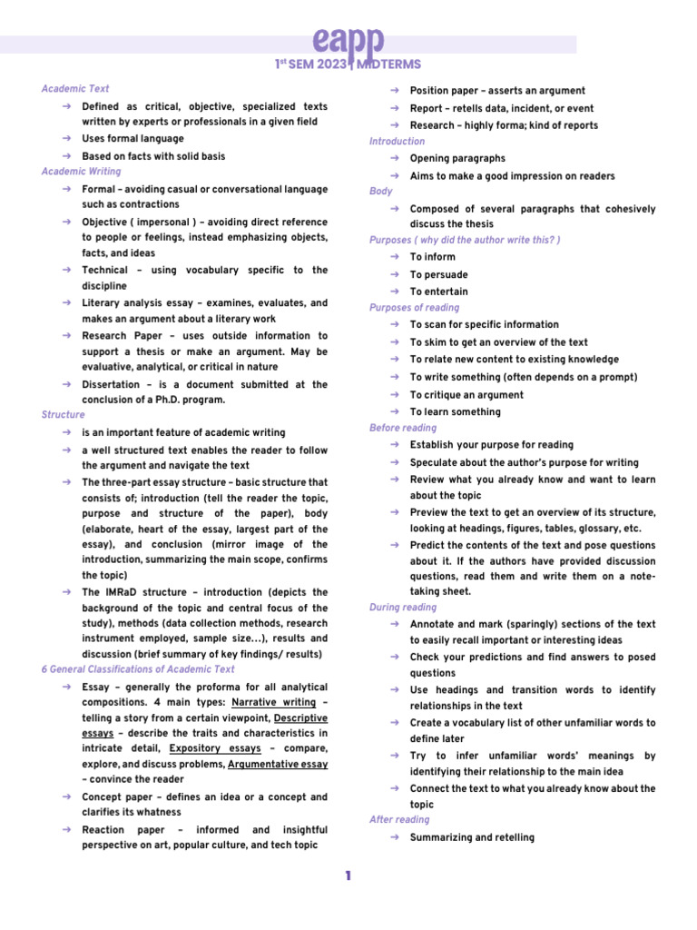 Eapp Lessons 1-4 | PDF