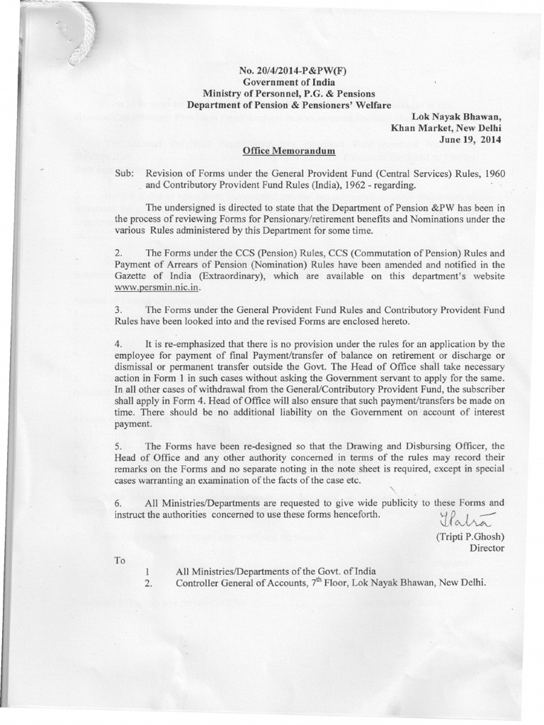 Revised Forms of GPF | PDF | Pension | Legal Guardian