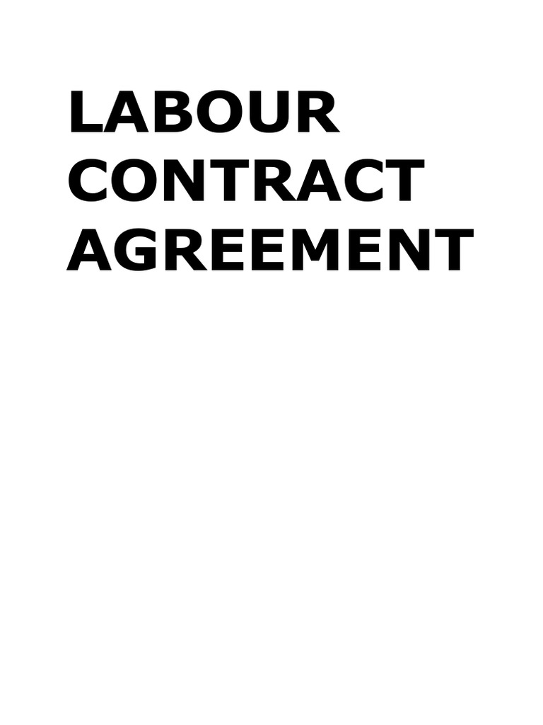 Labour Contract Agreement | PDF