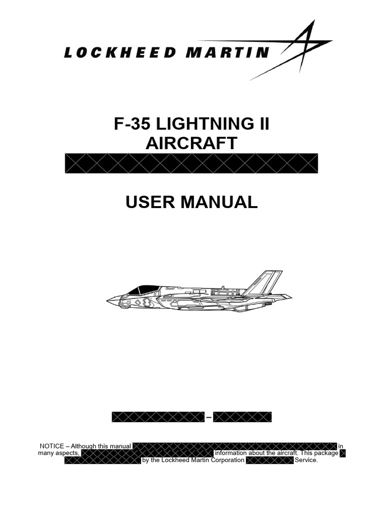 Lockheed Martin F35 User Manual-1 | PDF | Lockheed Martin F 35 Lightning Ii | Aviation