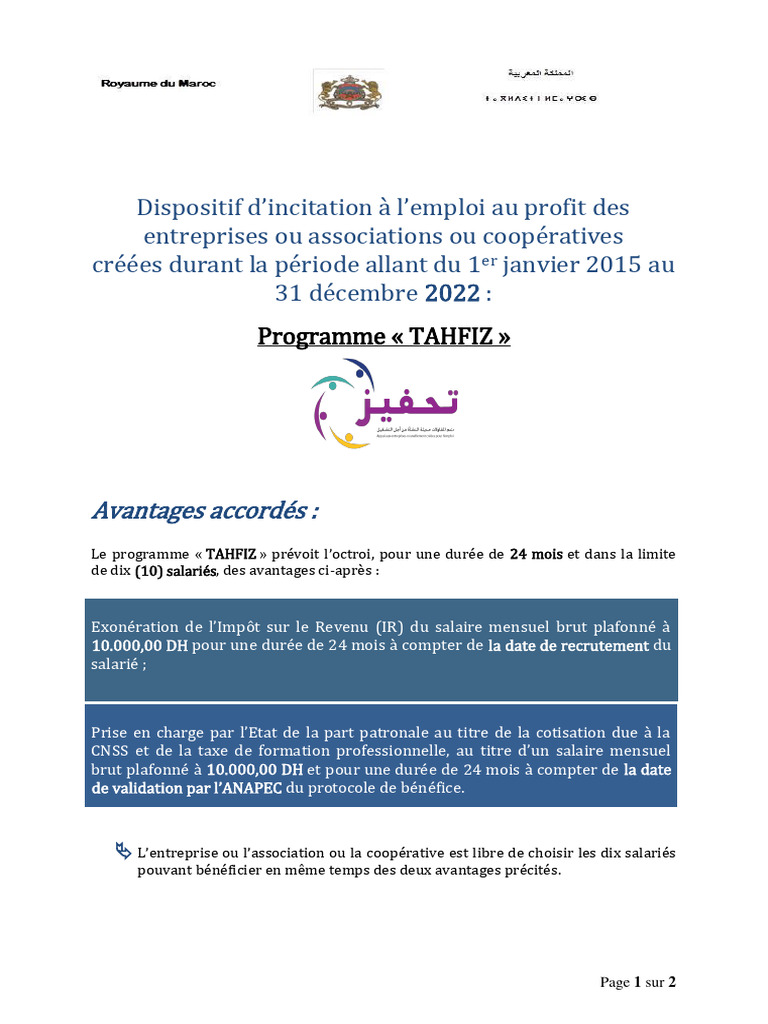 Avantages Fiscaux pour Nouveaux Employeurs | PDF | Finance et gestion ...