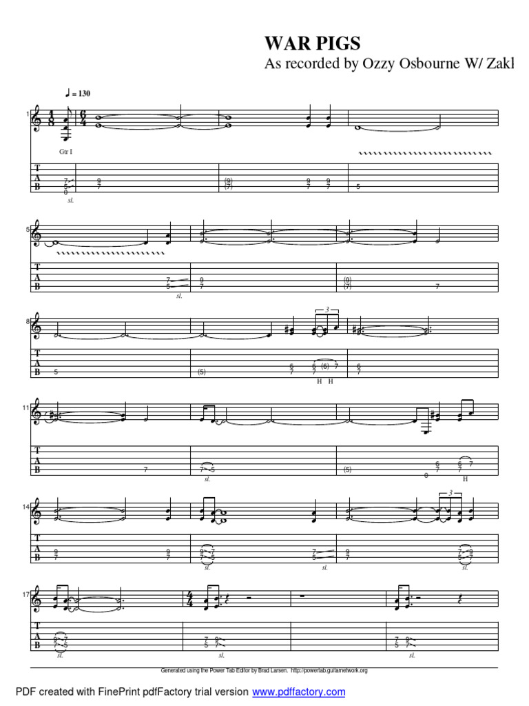 War Pigs | PDF