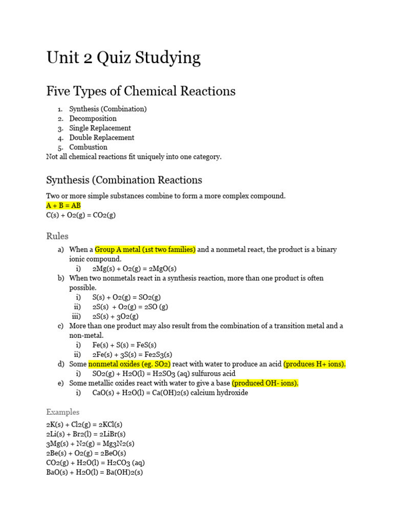 Unit 2 Quiz Studying-2 | PDF