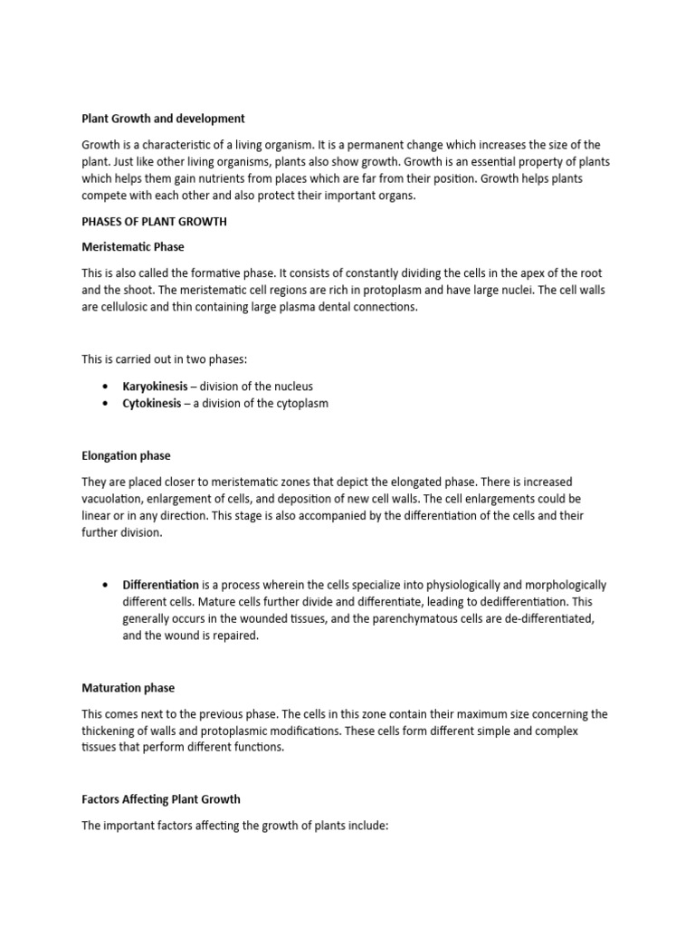 Plant Growth and Development | PDF