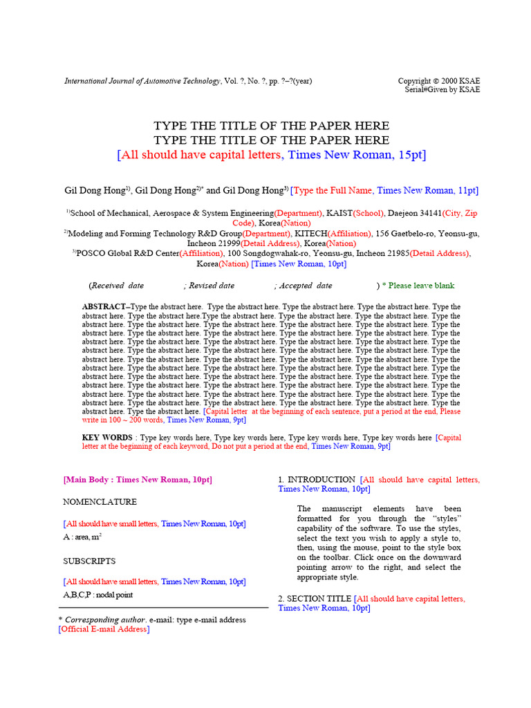 KSAE IJAT Template | PDF