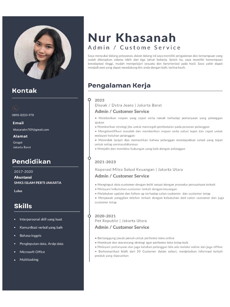 CV Nur Khasanah | PDF