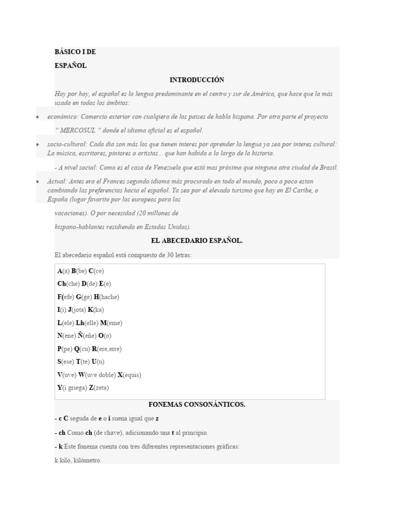 Basico I de Espanol | PDF | Lengua española | Color