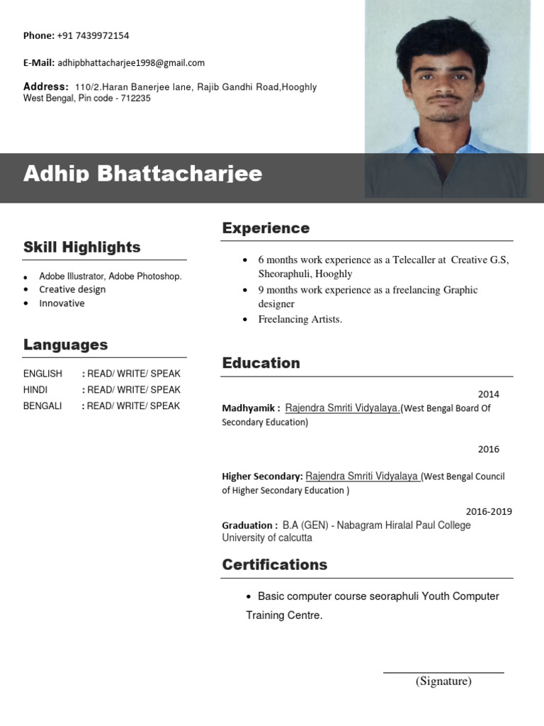 Adhip Cv-2 | PDF