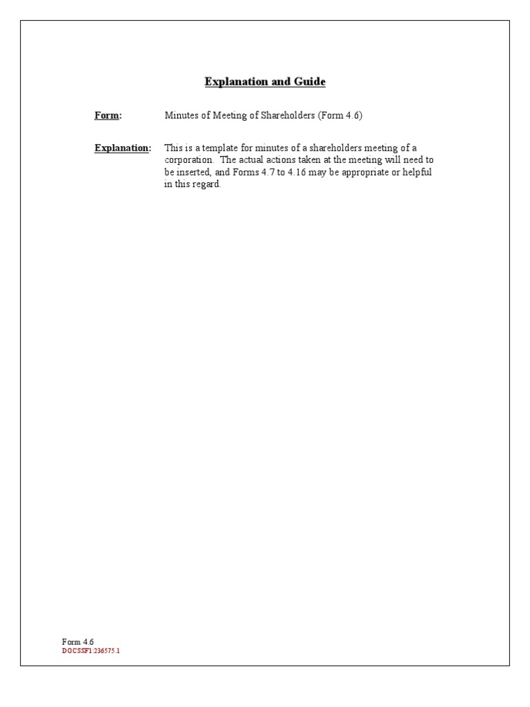 Minutes of Shareholder Meeting | Proxy Voting | Corporations