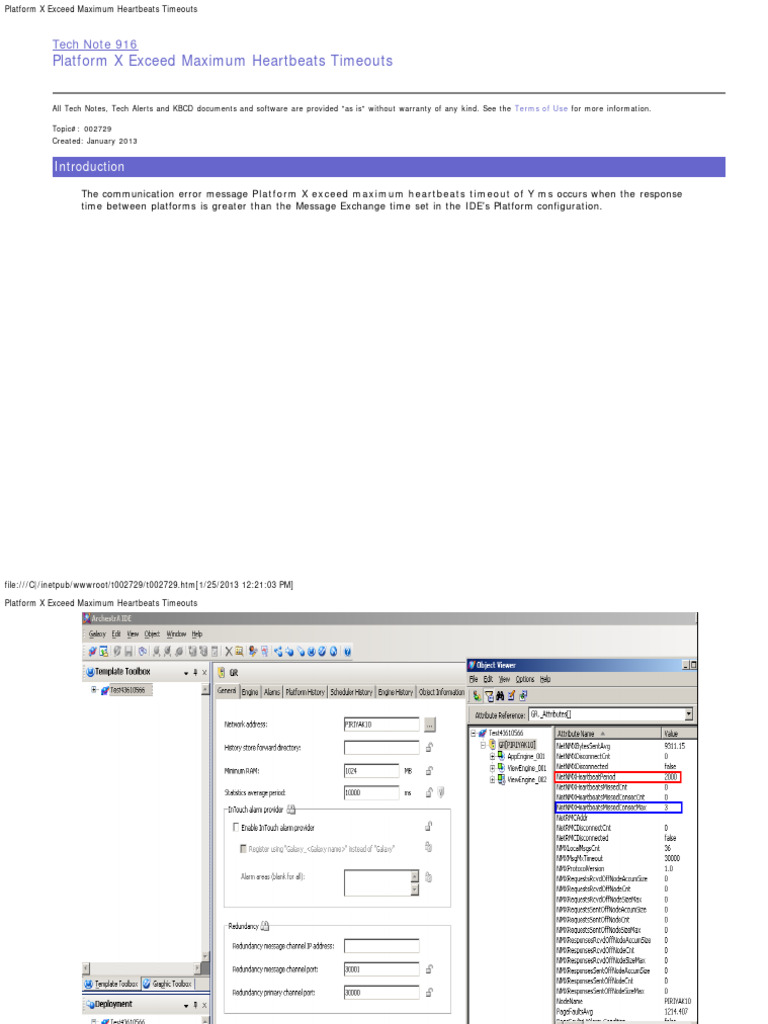 Tech Note 916 - Platform X Exceed Maximum Heartbeats Timeout | PDF | Computer Network ...