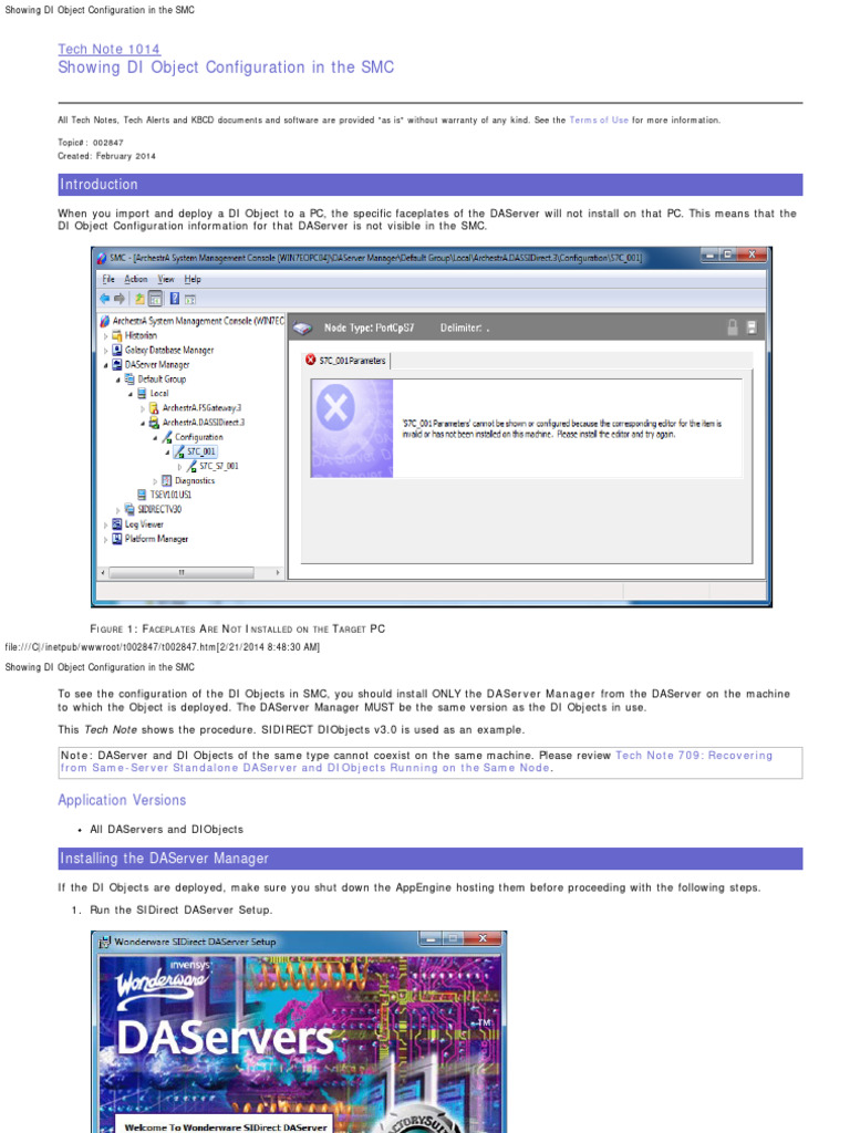 Tech Note 1014 - Showing DI Object Configuration in The SMC | PDF | Computer Engineering | Software