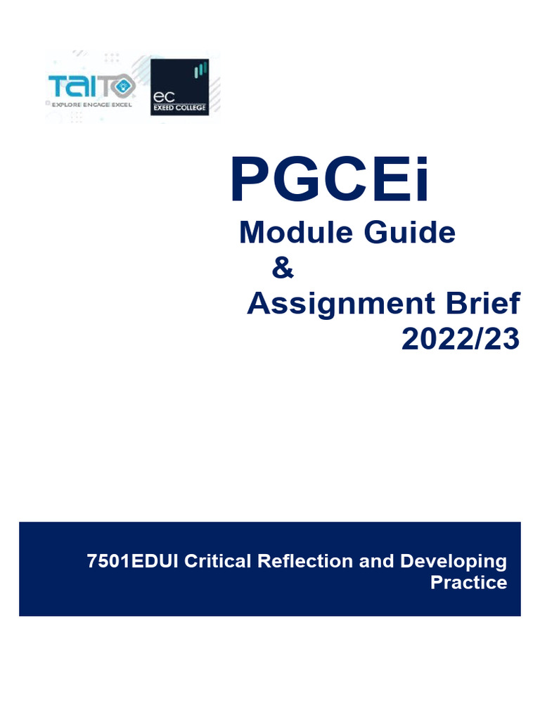 7501EDUI Module Guide Critical Reflection and Developing Practice 2022 ...