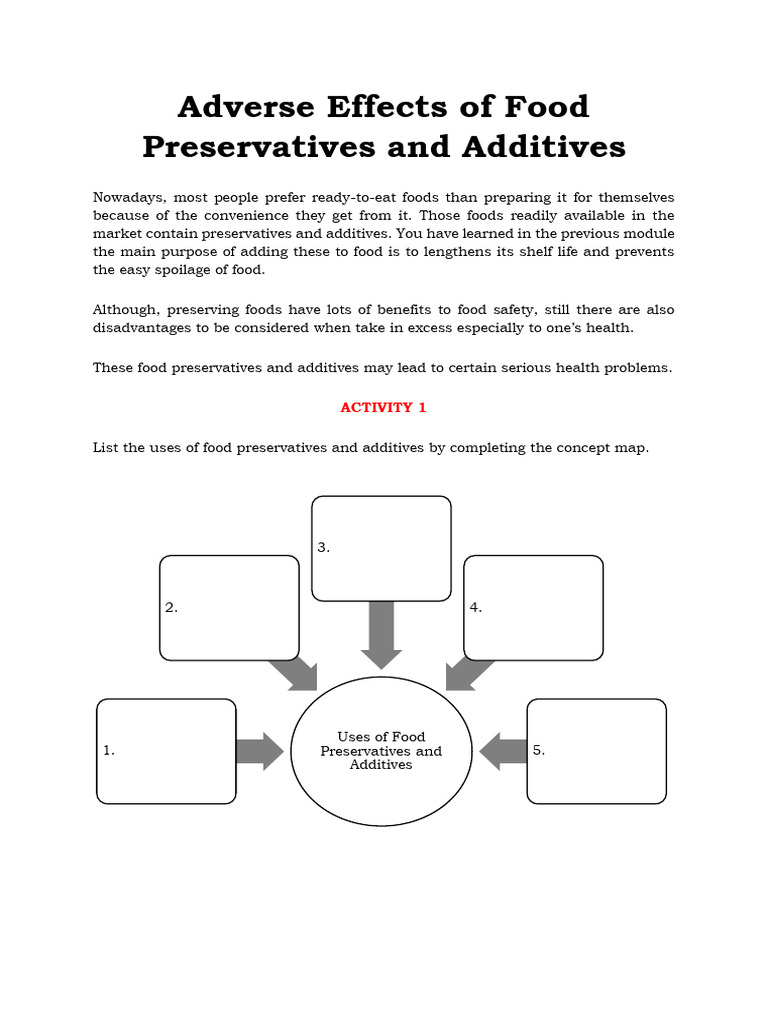 Adverse Effects of Food Preservatives and Additives.1 | PDF