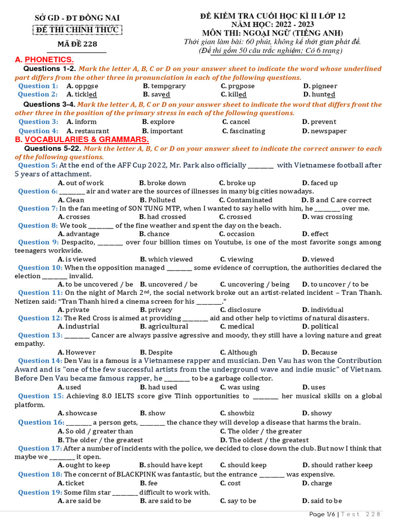 Code 228, The Final Illustrative Exam Grade 12 Term 2 | PDF