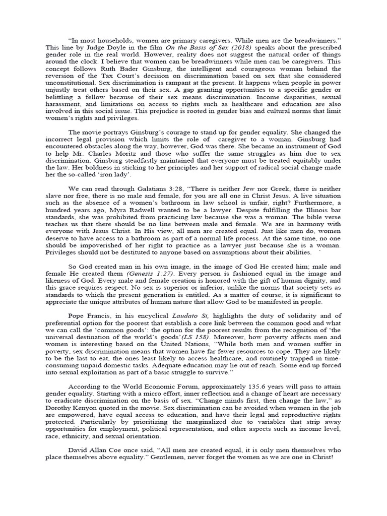 Gender Equality and Discrimination Issues | PDF | Discrimination ...