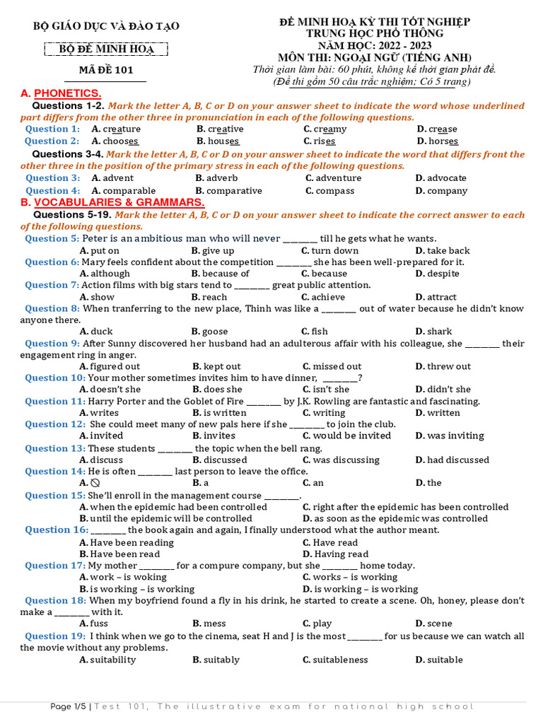 Code 101, The Illustrative for the National High School Exam | PDF