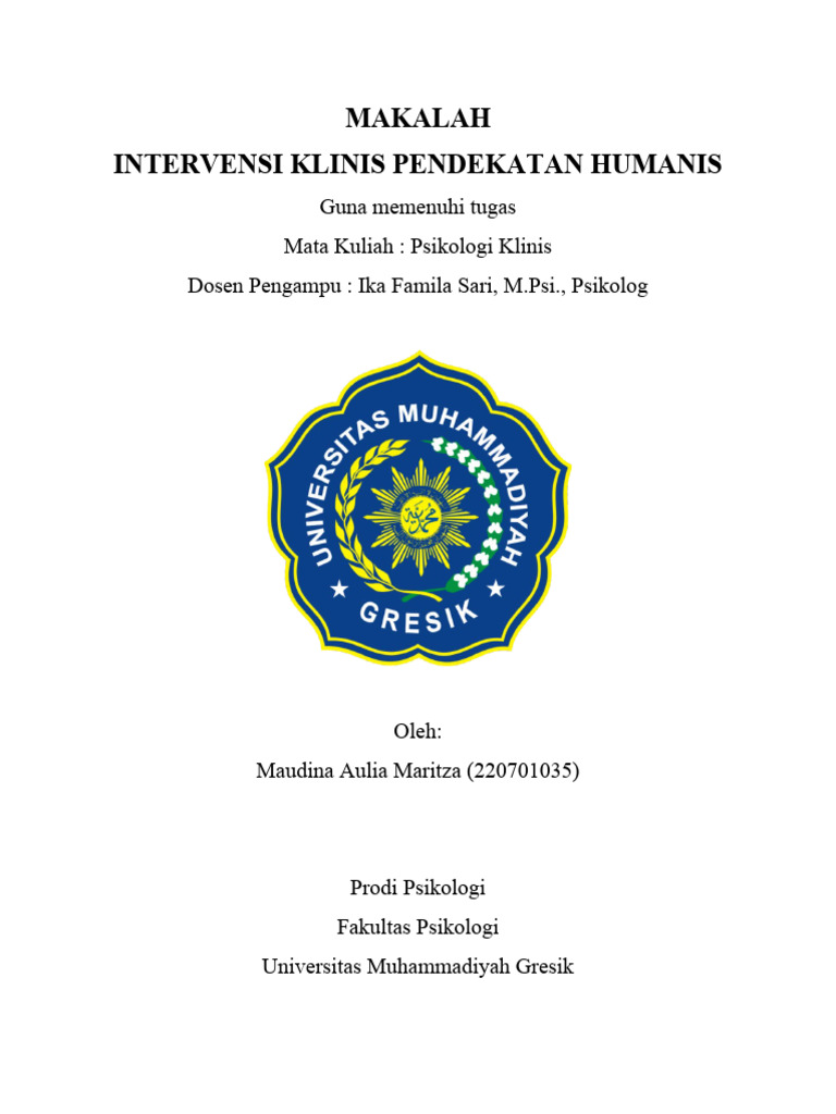 Intervensi Klinis Pendekatan Humanis | PDF