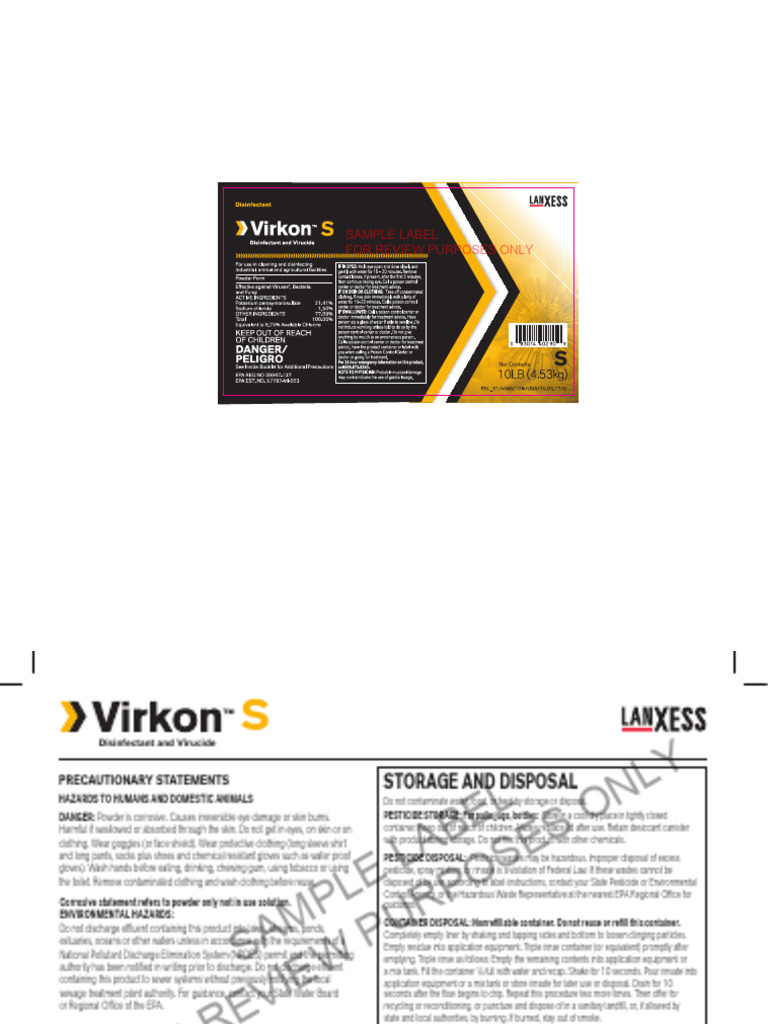EPA-39967-137 Virkon-S 10lb 20170513 | PDF