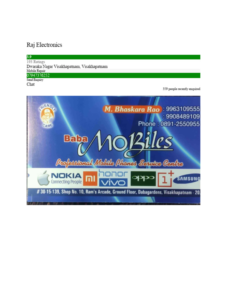 Raj Electronics | PDF