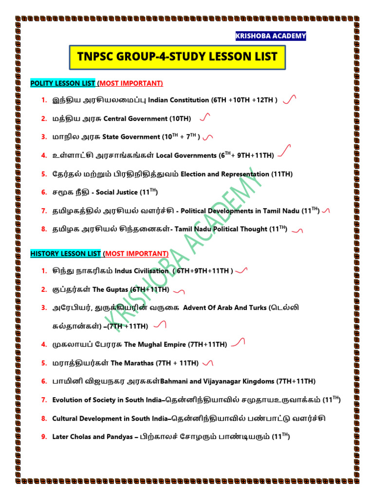 43 Lessons List | PDF