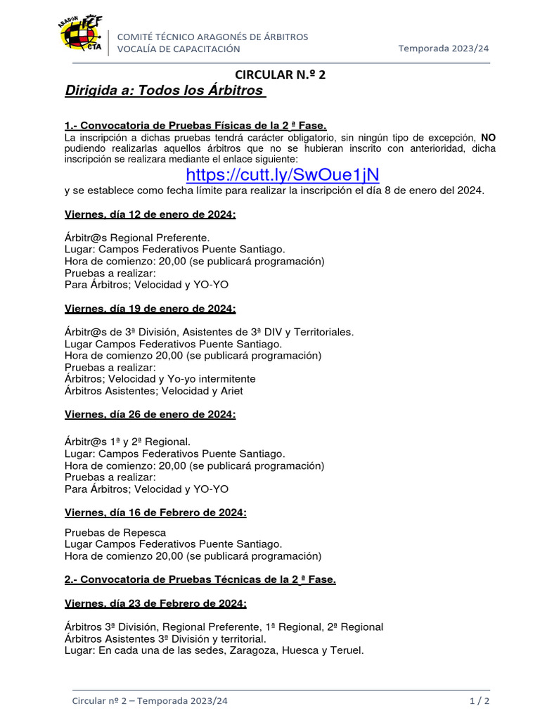 CIRCULAR N 2 2023-24 Pruebas 2 Fase | PDF | Informática