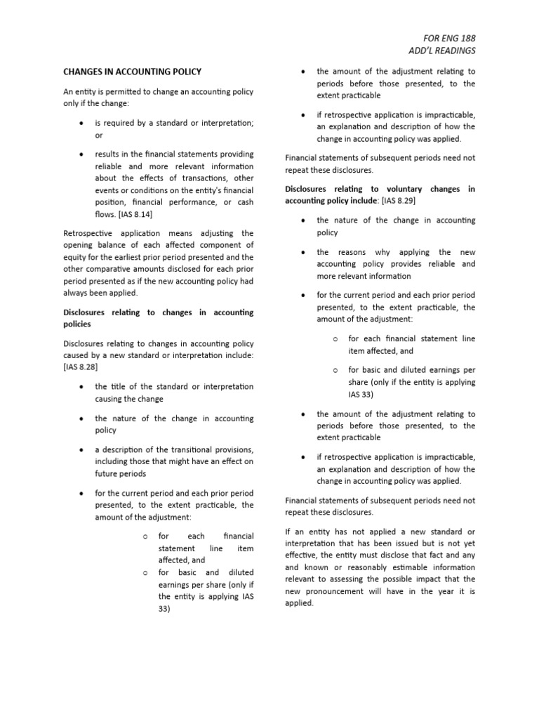 Accounting Policy Changes Guide | PDF | Corporations | Financial Accounting