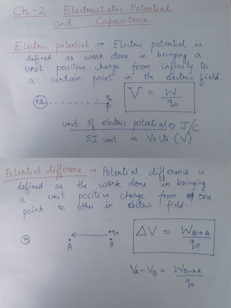 2 Electrostatic Potential and Capacitance Merged | PDF