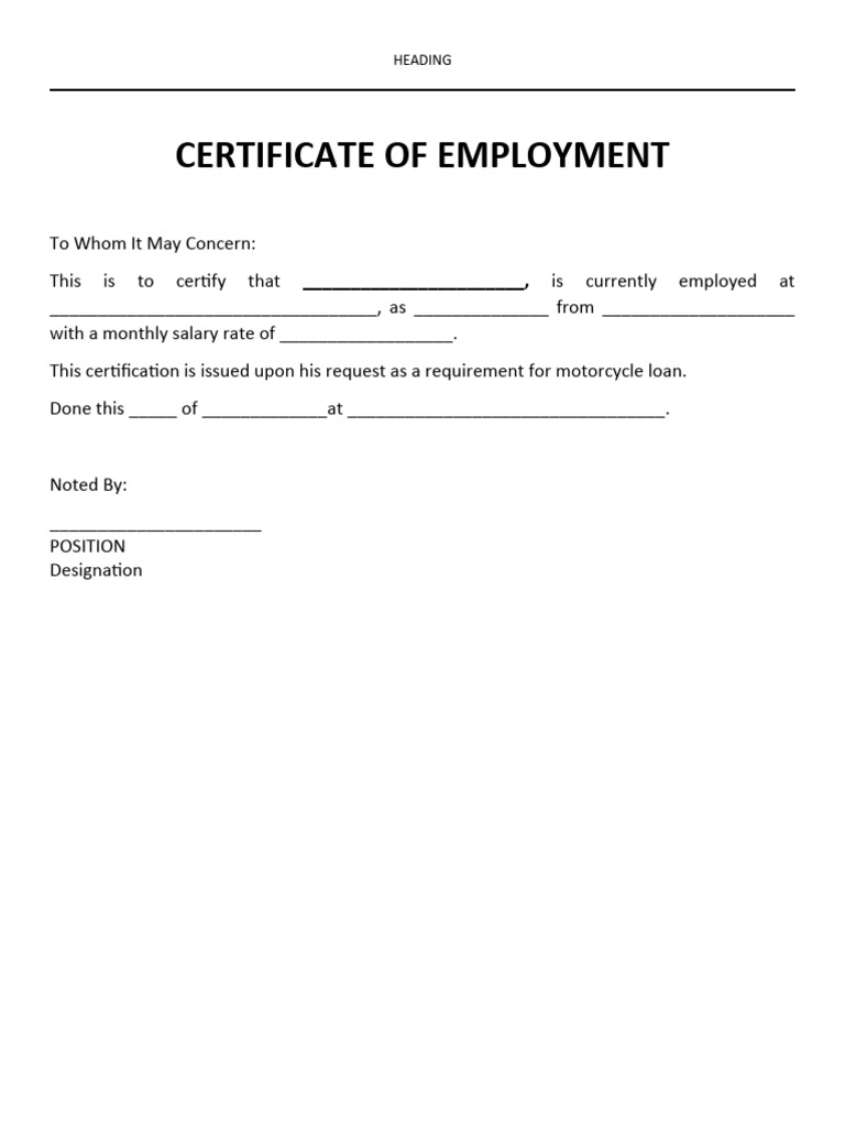 Certificate of Employment | PDF
