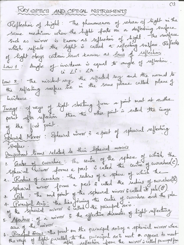 Ch9 Ray Optics | PDF | Foreign Language Studies