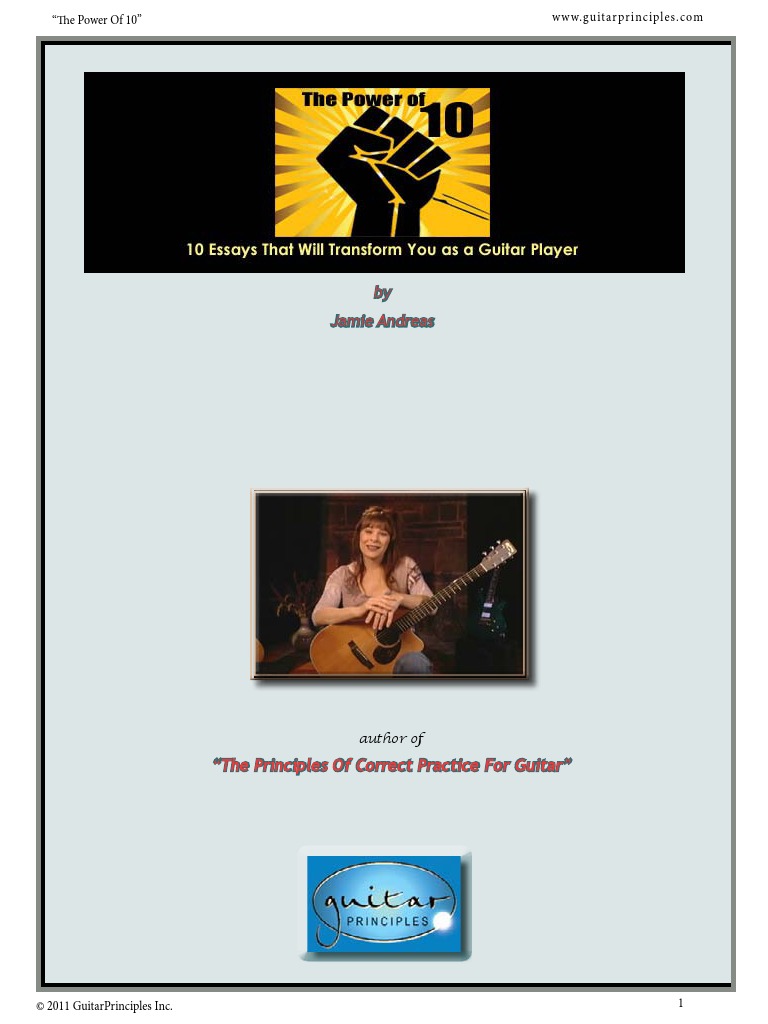 By Jamie Andreas: "The Principles of Correct Practice For Guitar" | PDF ...